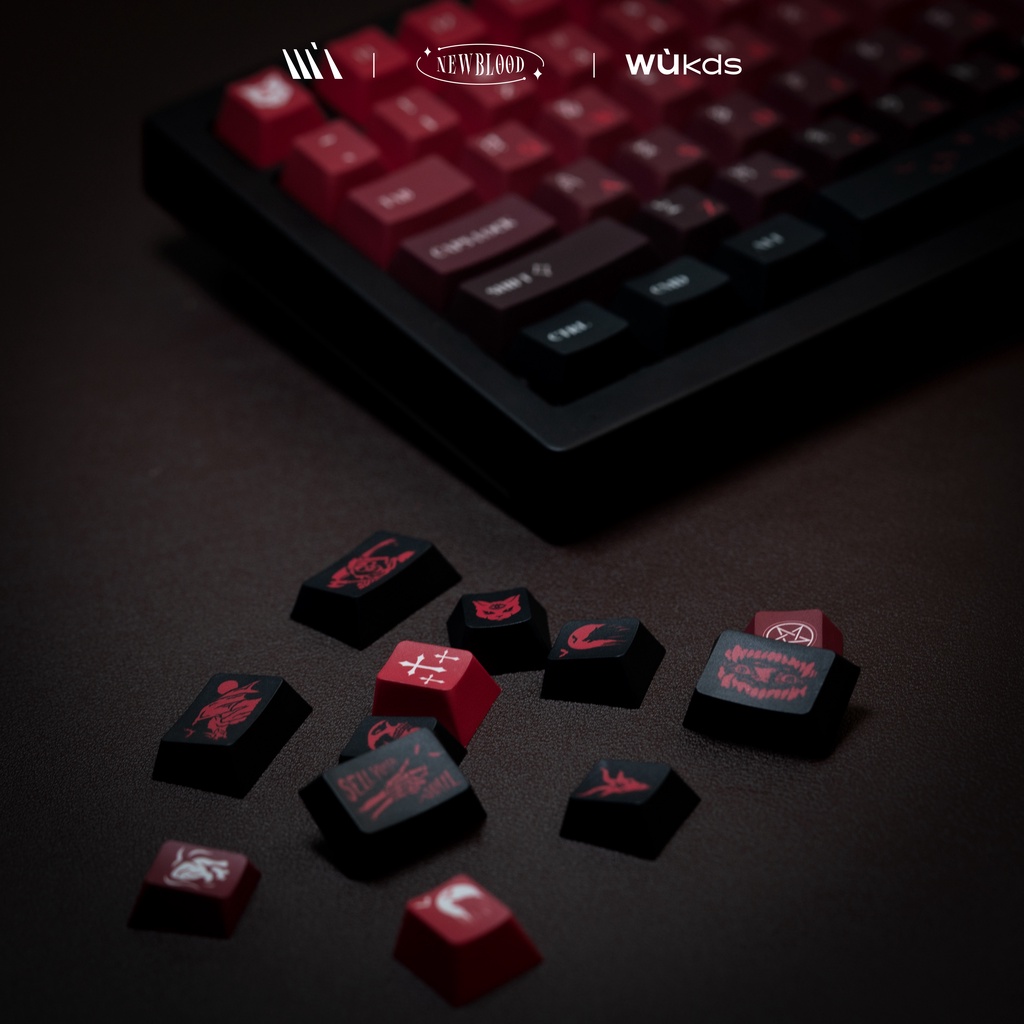 WUKDS NEW BLOOD Keycaps 150 Keys PBT Dye-Sublimation Keycaps Cherry ...