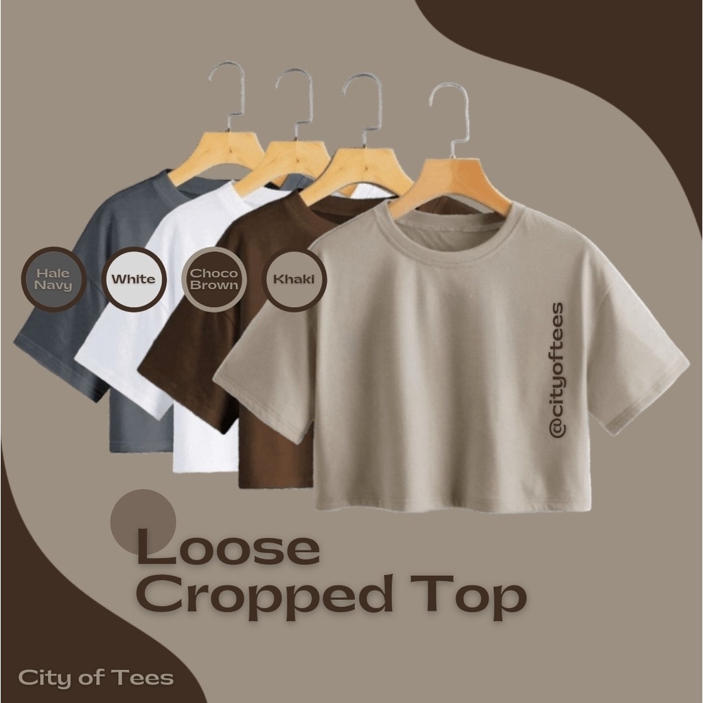 Oversized Plain Loose Cropped Tops | Skintone | Earthtone | Pastel ...