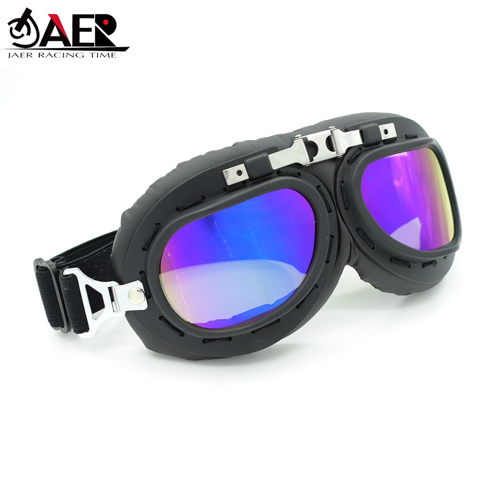 100% Vintage Motorcycle Glasses Dirt Bike Cafe Racer Goggles Leather ...