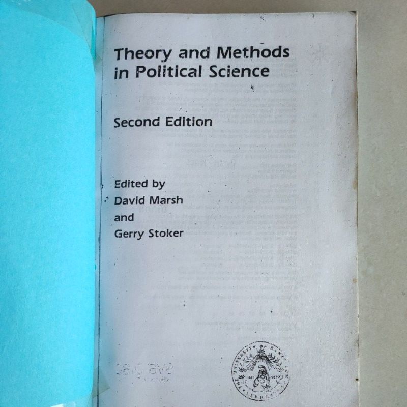 theory and methods in political science david marsh gerry stoker ...