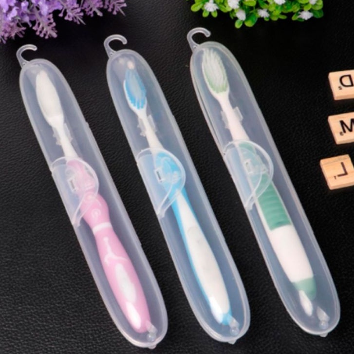 SOME 23x3.5x3cm Plastic Toothbrush Holder Box Transparent Travel ...