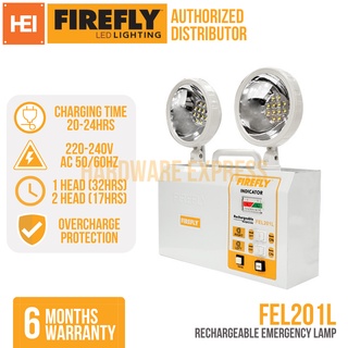FIREFLY FEL201 Rechargeable LED Twin Head Emergency Light FEL-201L ...