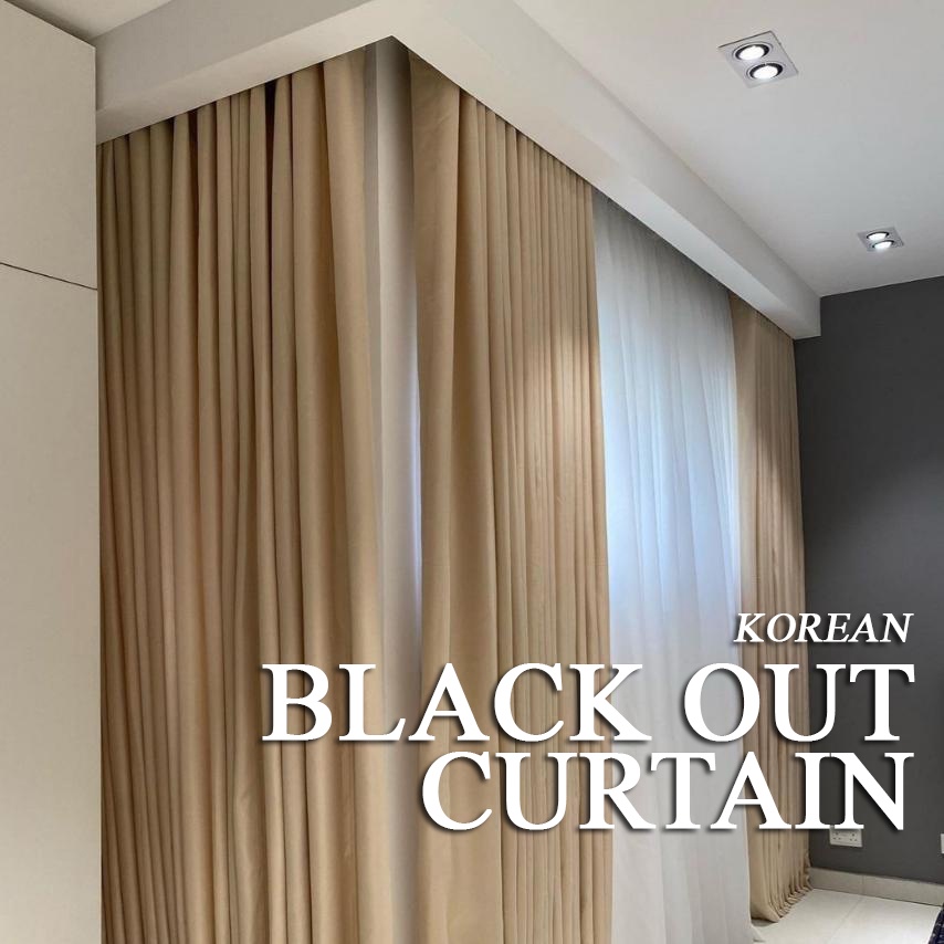 Korean BlockOut Curtain blackout curtain block out 5ft curtain 7ft ...