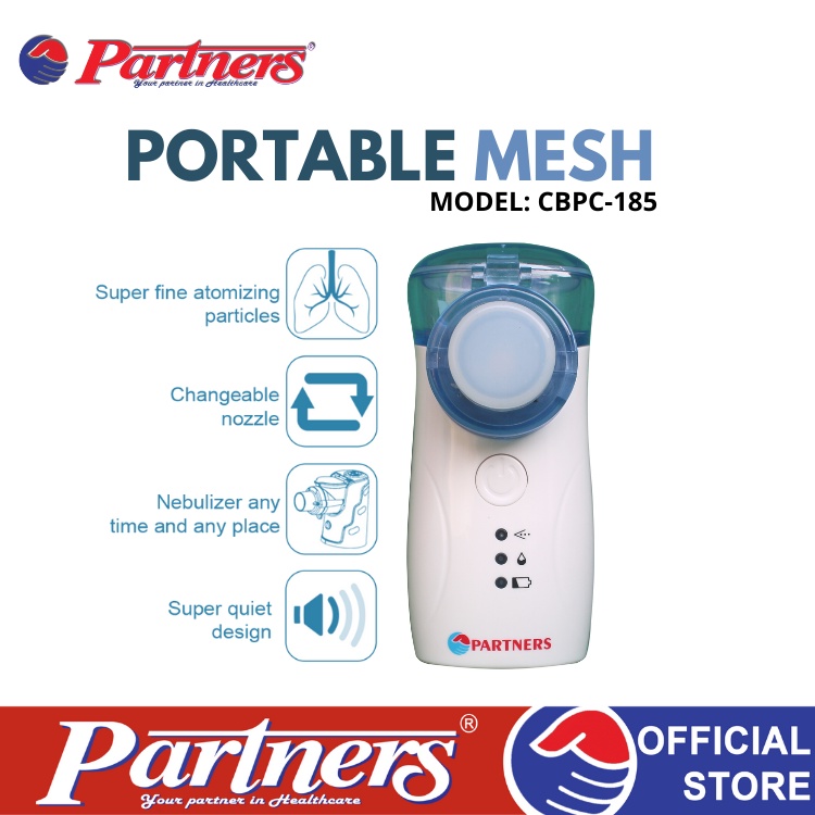 Partners Portable Mesh Nebulizer Model: CBPC-185 with Free Paper Tape ...