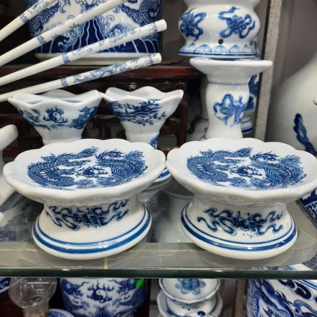 Betel and areca plate, Bat Trang porcelain candlestick | Shopee Philippines