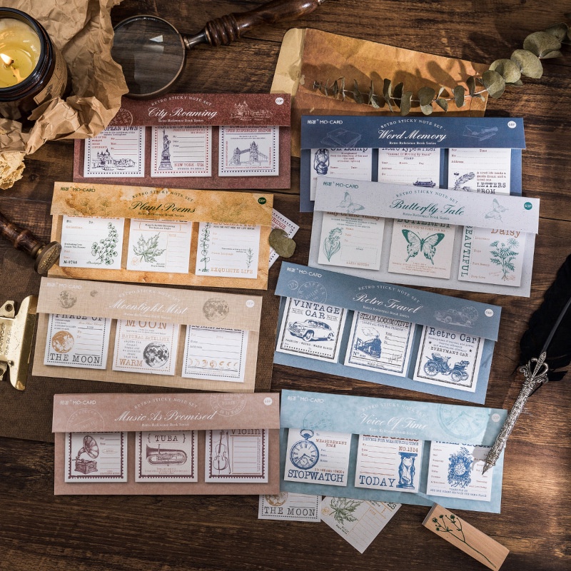 ENWEI 60Pcs Retro Reference Book Series Vintage Sticky Notes for ...