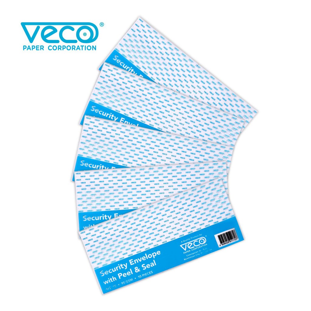 Veco Security Envelope Peel & Seal 90gsm 10pcs x 5sets (50pcs) | Shopee ...