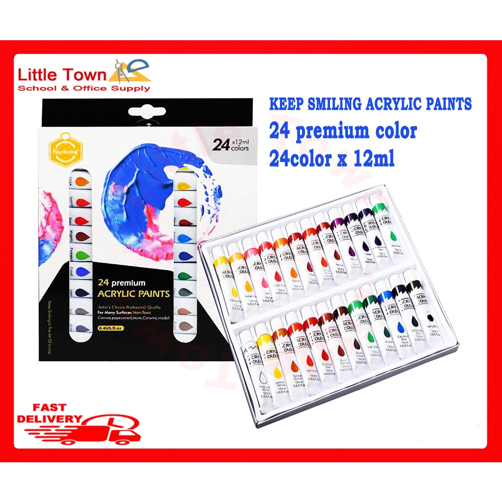 Keep Smiling Acrylic Paints Color 24 color 12ml | Shopee Philippines