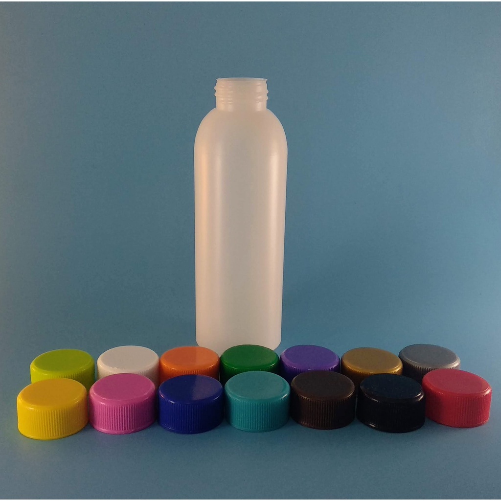 Boston Round Plastic Container 200ml Multi colored caps available ...