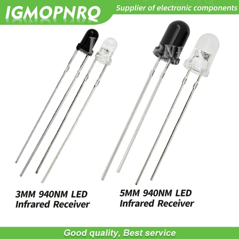 100PCS F3 F5 3MM 5MM 940nm LEDs infrared emitter and IR receiver diodes ...
