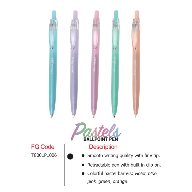 Avanti Pastel Retractable Ballpen (Black Ink Only w/ Colored Pastel ...