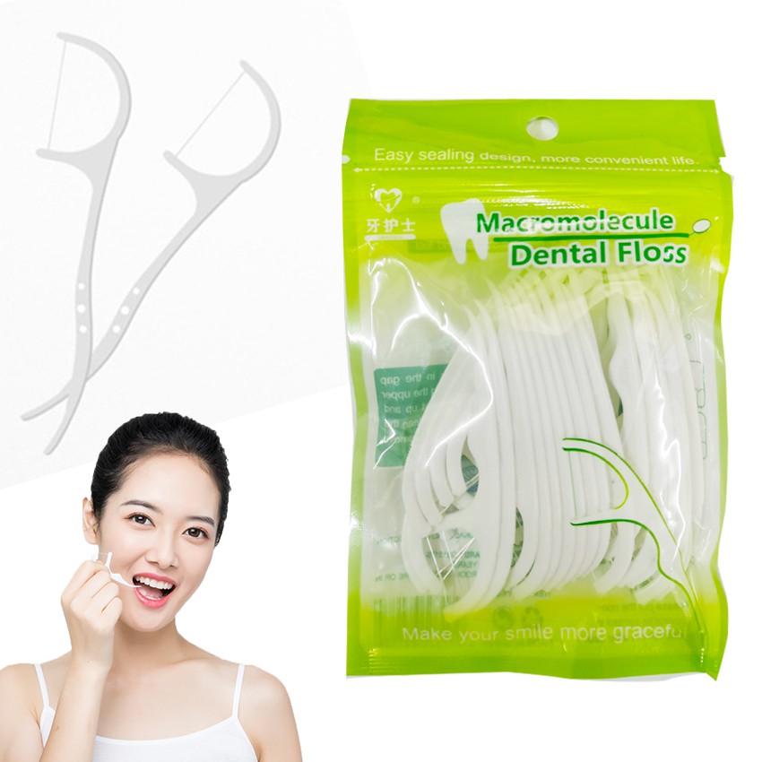 30Pc Set Dental Floss Flosser Teeth Toothpick stick Dental Floss with ...