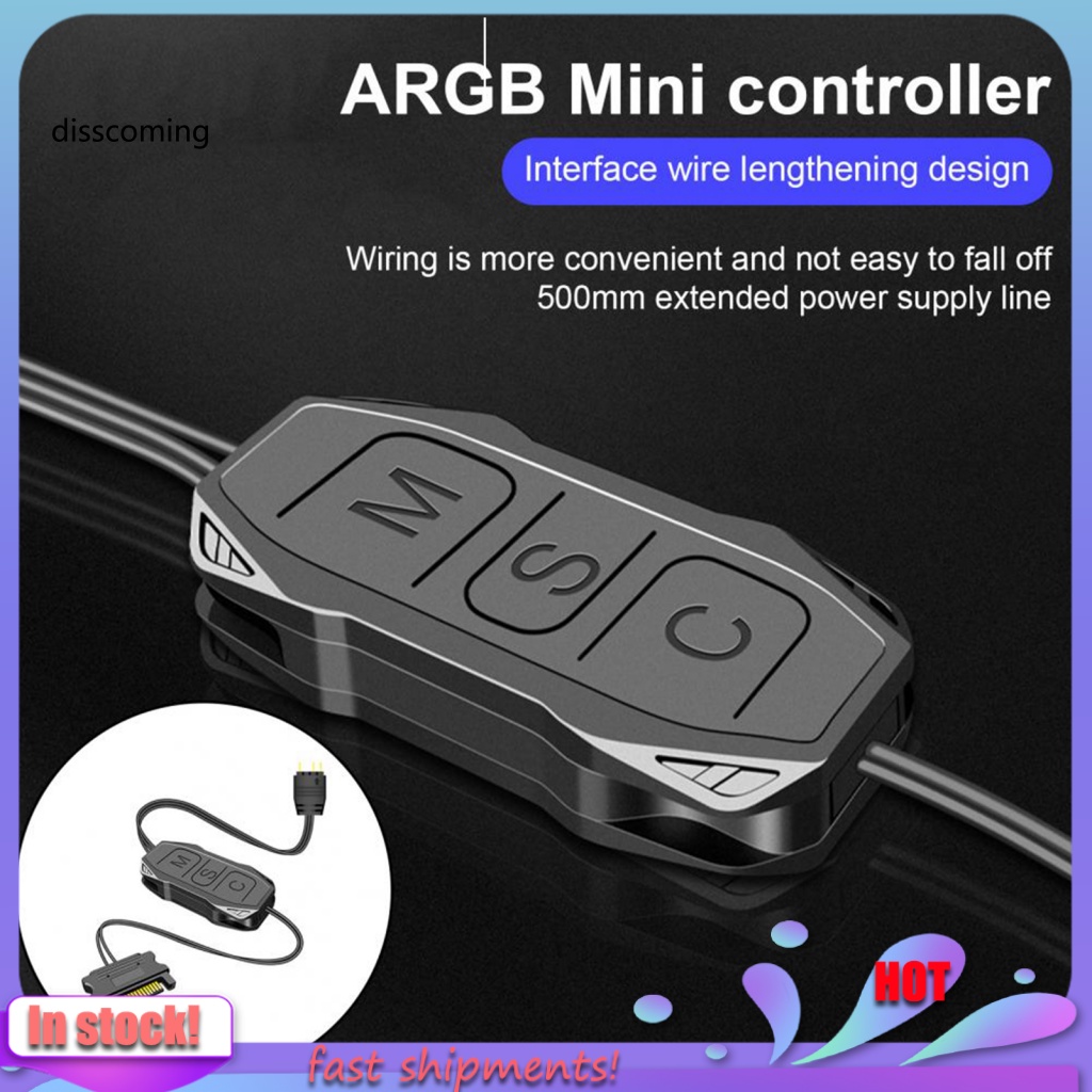 DIS_ Replacement Case Fan ARGB Controller 5V 3Pin to SATA Case Fan RGB ...
