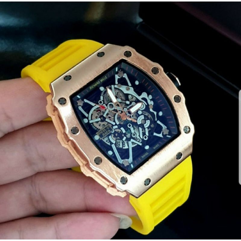 Rm Richard Mile Watch Body Rosse Gold Tali Rubber - Men's Watch Rm ...