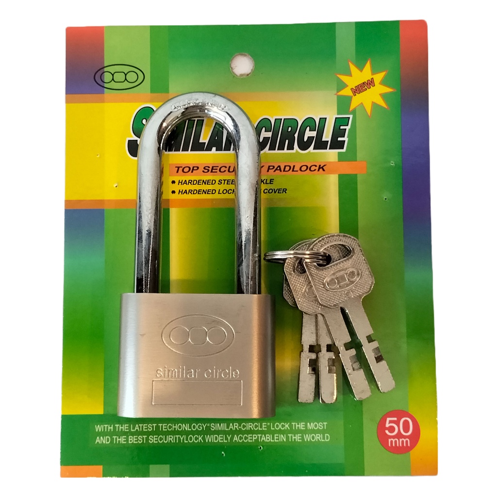 Similar Circle Round Angle Long Shackle Padlock 50mm | Shopee Philippines