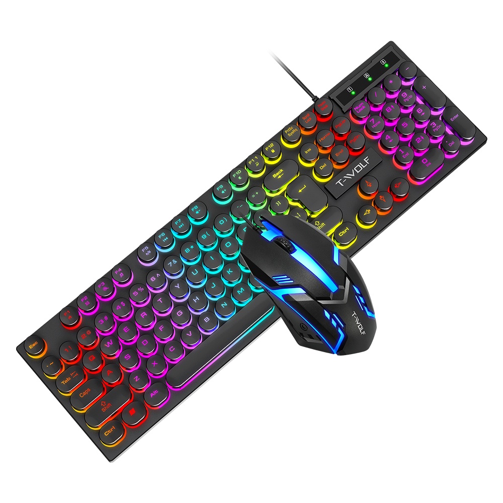 104 key Gaming Keyboard USB Punk LED Backlight Gaming keyboard Silent ...