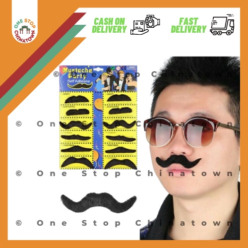 12 Pieces Assorted Style Funny Fake Mustache Set with Self-Adhesive for ...