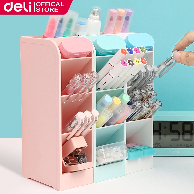 Deli 8933 Pen Holder 4 Layers Mini Desk Organizer Office Stationery ...