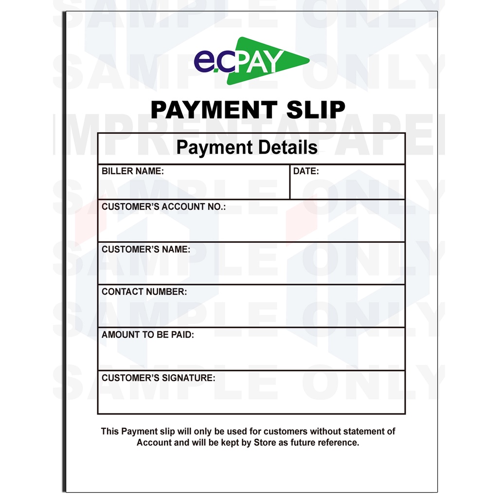 ECPay Payment Slip / Transaction Slip | Shopee Philippines