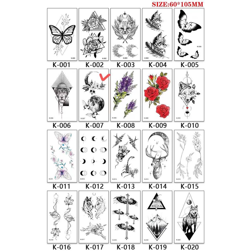 Black Goth Rock Temporary Tattoo Waterproof long lasting Temporary ...