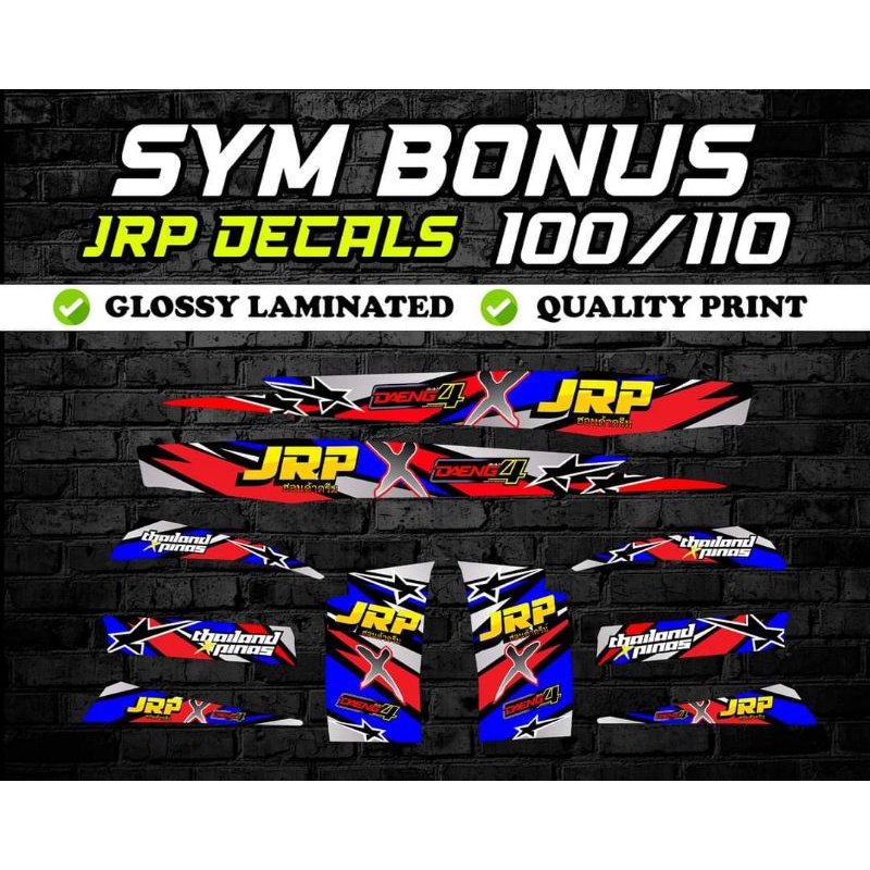 Sym Bonus 100/110/X Decals (JRP X DAENG) {Thai) | Shopee Philippines