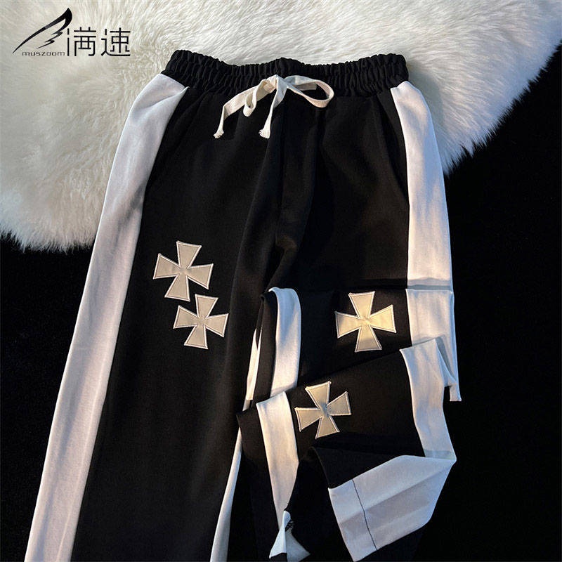 Full Speed American Vibe Side Stitching Cross Pants Men's and Women's ...