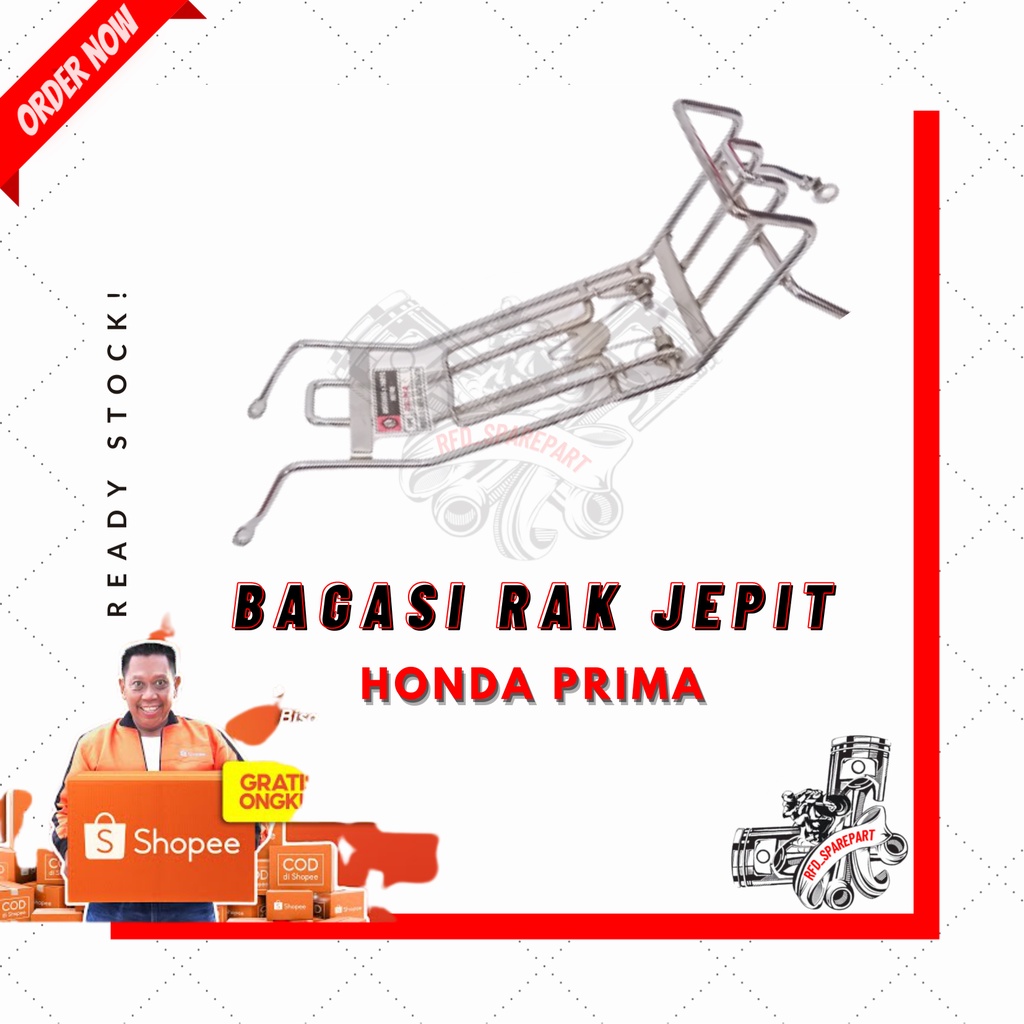 Honda Prima Middle Motorcycle Luggage Basket Clip Basket Rack, Full ...