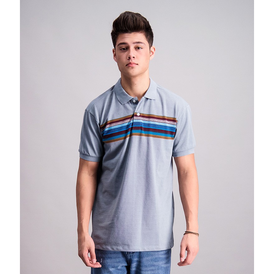 BENCH/ Striped Polo Shirt - Deep Jungle | Shopee Philippines