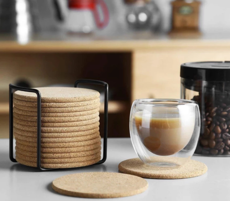 Natural Round Wooden Slip Slice Cup Mat Coaster Tea Coffee Mug Drinks ...