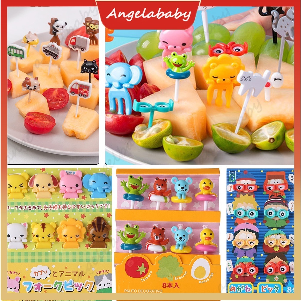 Cartoon Animal Shaped Bento Sticks Fruit Forks Food Picks for Kids ...