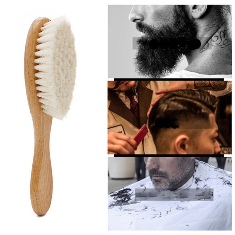Vintage Oil Head Barber Haircut Neck Broom Wood Beard Bath Shampoo Wool ...