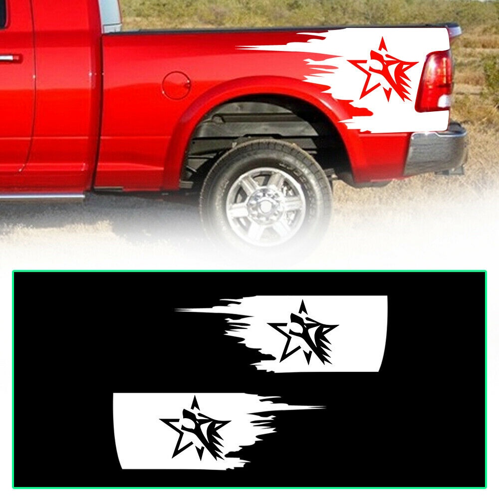 x2 Pick-up Truck Bed Side Stripes Sticker Kit Wrap For VW Amarok ...
