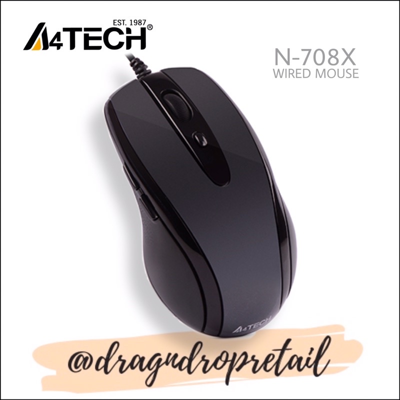 A4TECH N-708X 1600 DPI Adjustable USB Wired Optical Mouse | Shopee ...