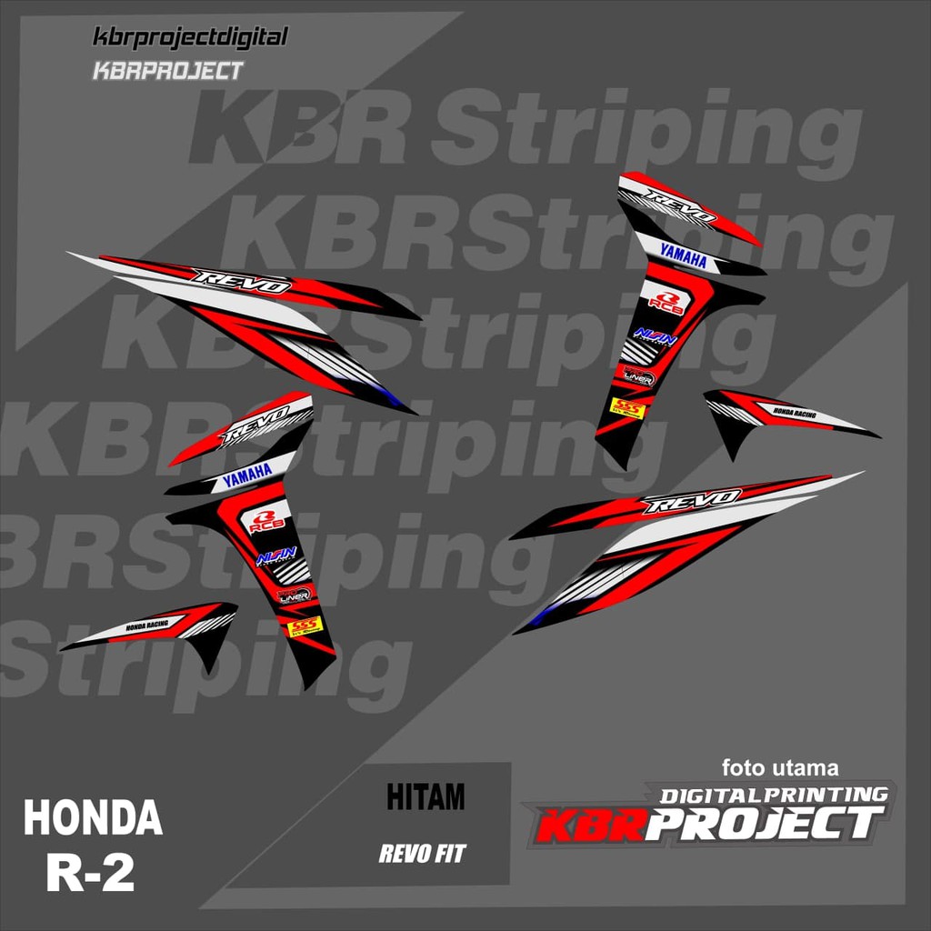 HONDA REVO FIT striping REVO FIT motorbike stickers, Racing R-2 ...