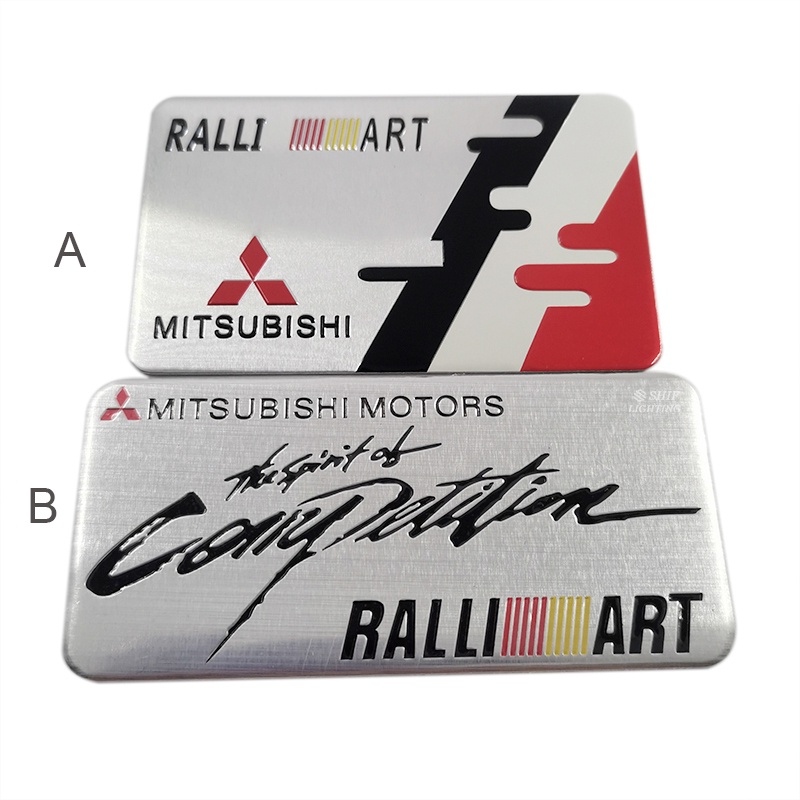1 x Aluminum RALLIART Logo Car Auto Decorative Emblem Badge Sticker ...