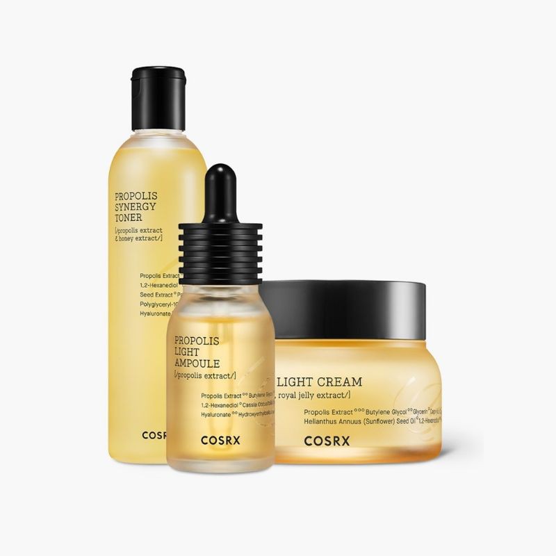 COSRX HONEY GLOW SET - PROPOLIS TONER + LIGHT AMPOULE + CREAM FULL SIZE ...