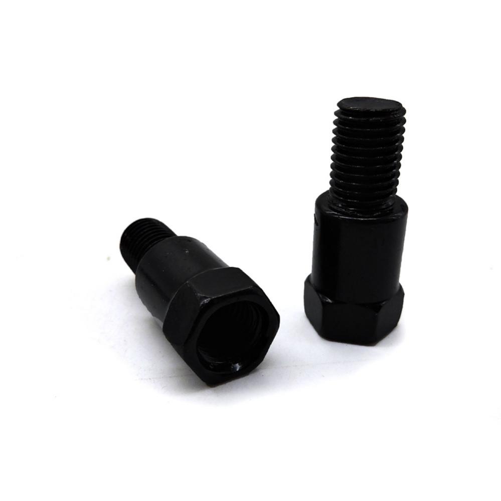 1pc 10mm Clockwise Black Steel Metal Motorbike Mirror Screw Adapter ...