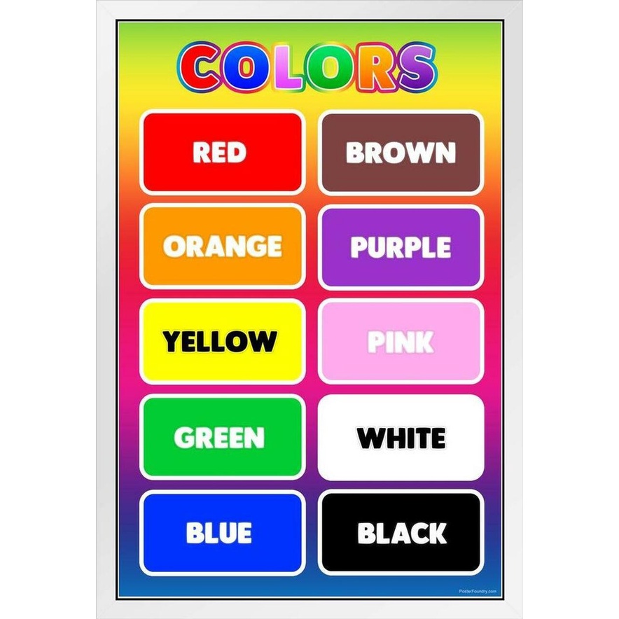 Laminated A4 Size Kids Learning Chart Educational for Kids COLORS CHART ...