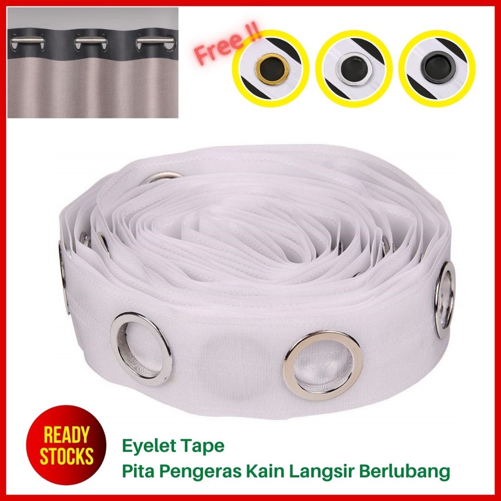 Premium Eyelet Curtain Tape FREE Ring (Highest Grade)/Thick Perforated ...