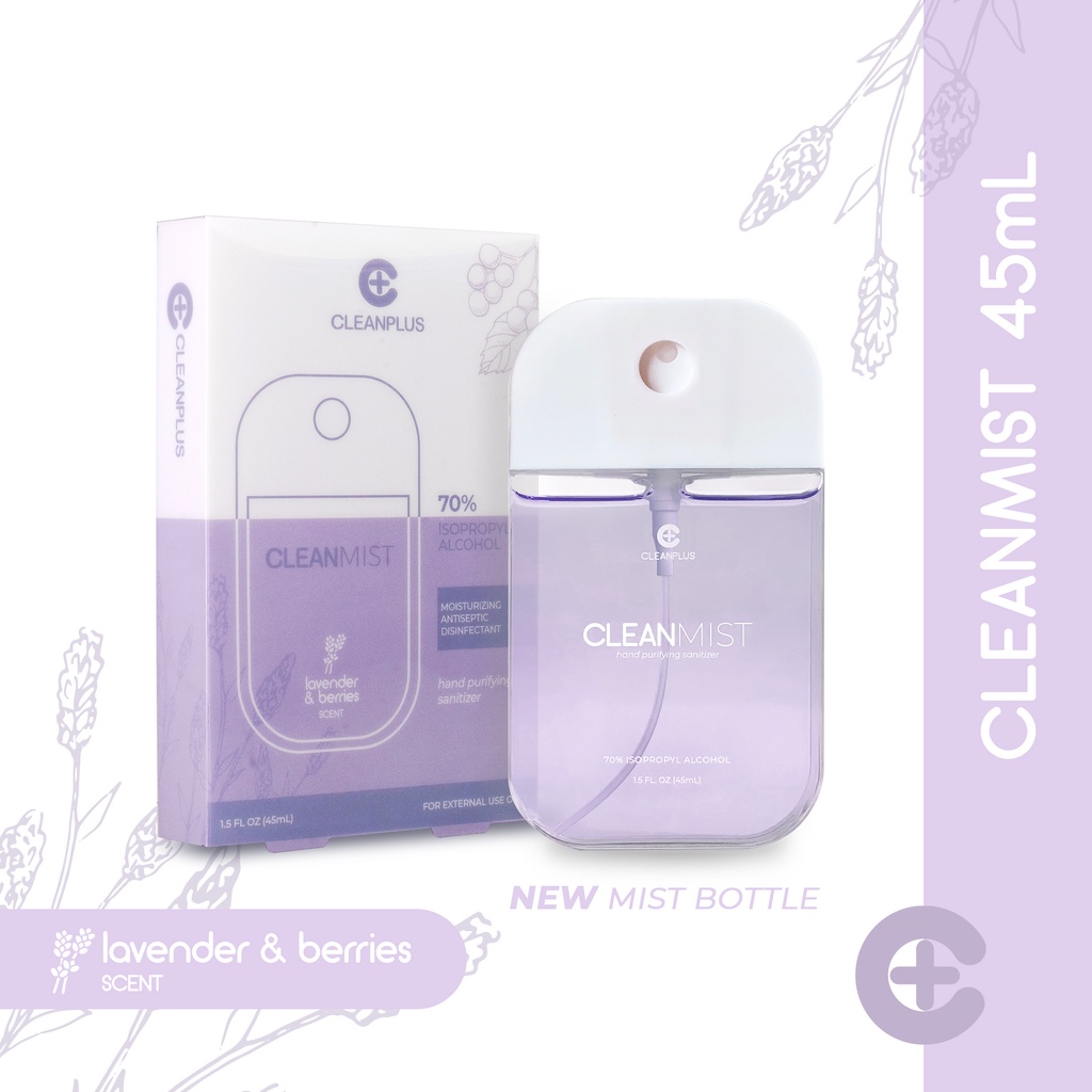 CleanPlus Clean Mist 70% Isopropyl Alcohol - Lavender & Berries Scent | Shopee Philippines