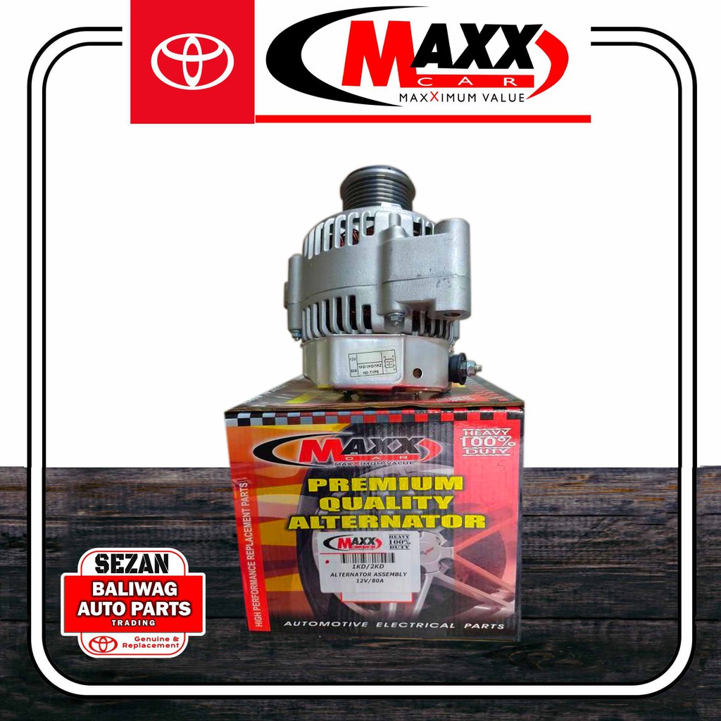 MAXX ALTERNATOR ASSEMBLY TOYOTA INNOVA FORTUNER HILUX 1KD 2KD 12V 80Amp ...