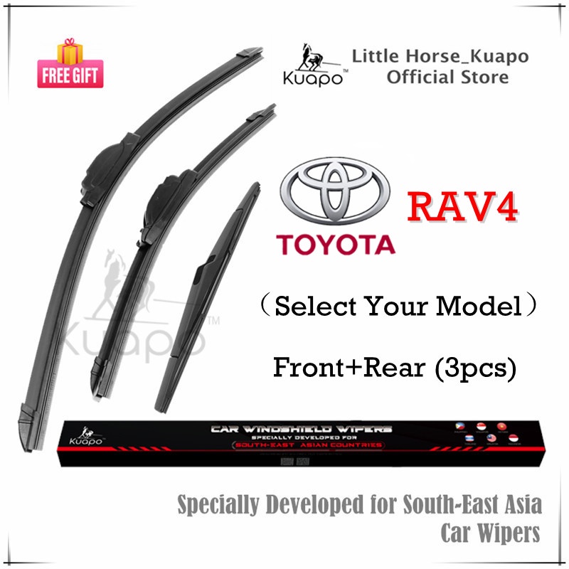 (Front+Rear 3pcs) Toyota Rav4 Wiper Blade Set for (Select Your Model ...