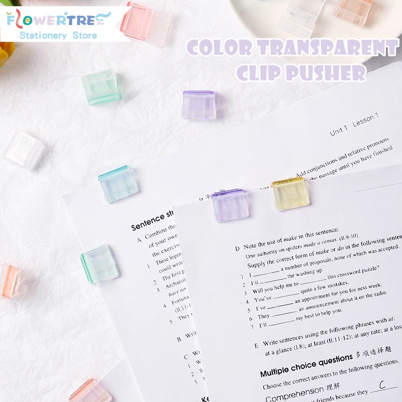 Color Transparent Clip Pusher File Paper Organizer Desk Organizer ...