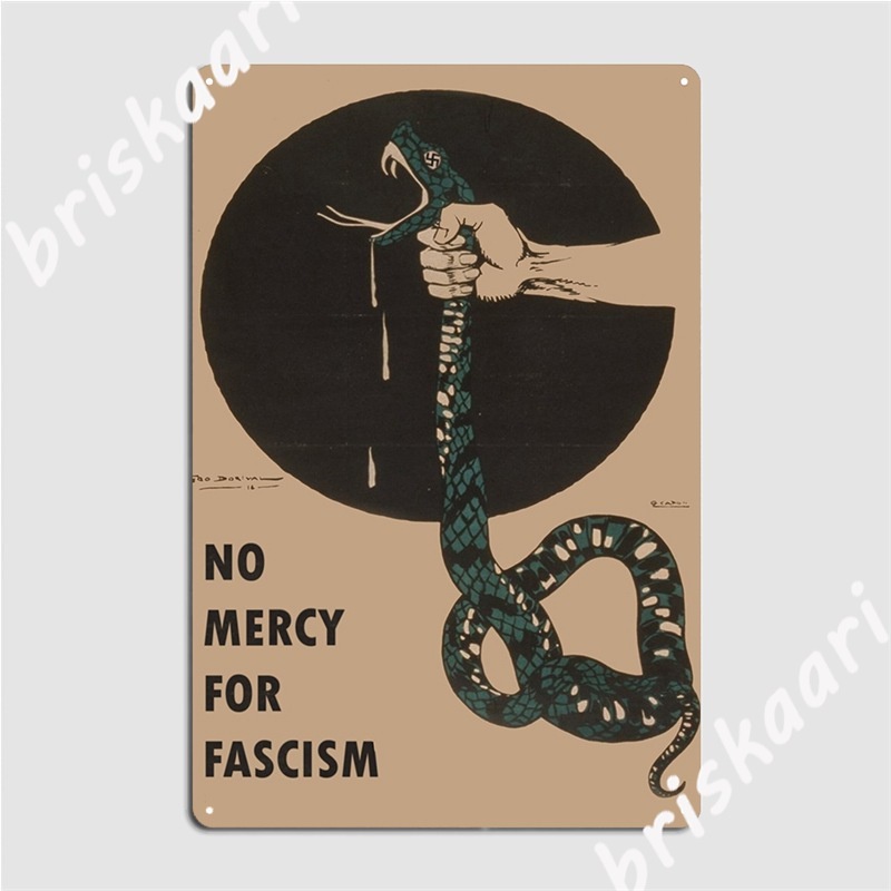 2024 No Mercy For Fascism! Vintage Wwii Poster Design Poster Metal ...