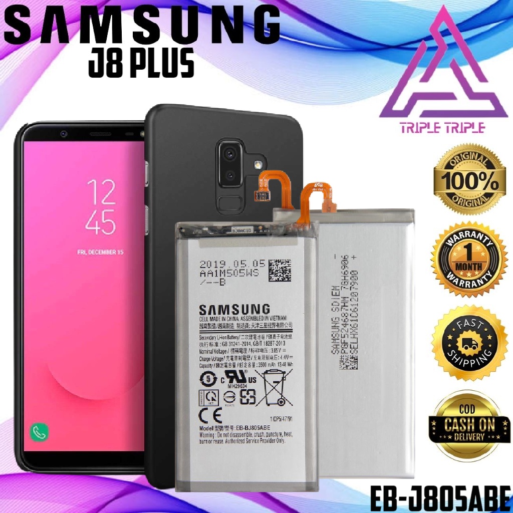 TRIPLE.TRIPLE Battery for Samsung J8 Plus Battery Model: EB-J805ABE ...