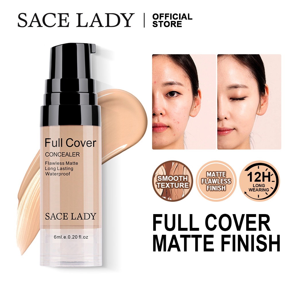 SACE LADY Full Cover Liquid Concealer Waterproof Matte Face Corrector ...