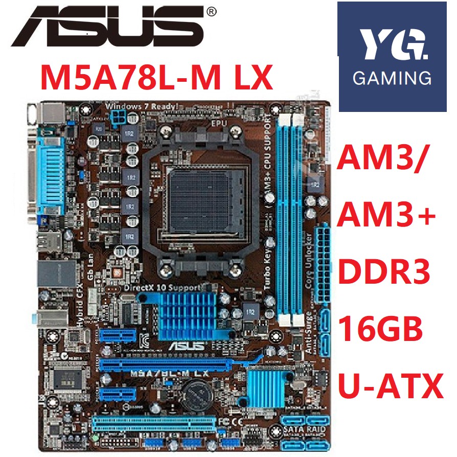 Asus M5A78L-M LX Desktop Motherboard a78 a68 780 Socket AM3 AM3+ DDR3 ...