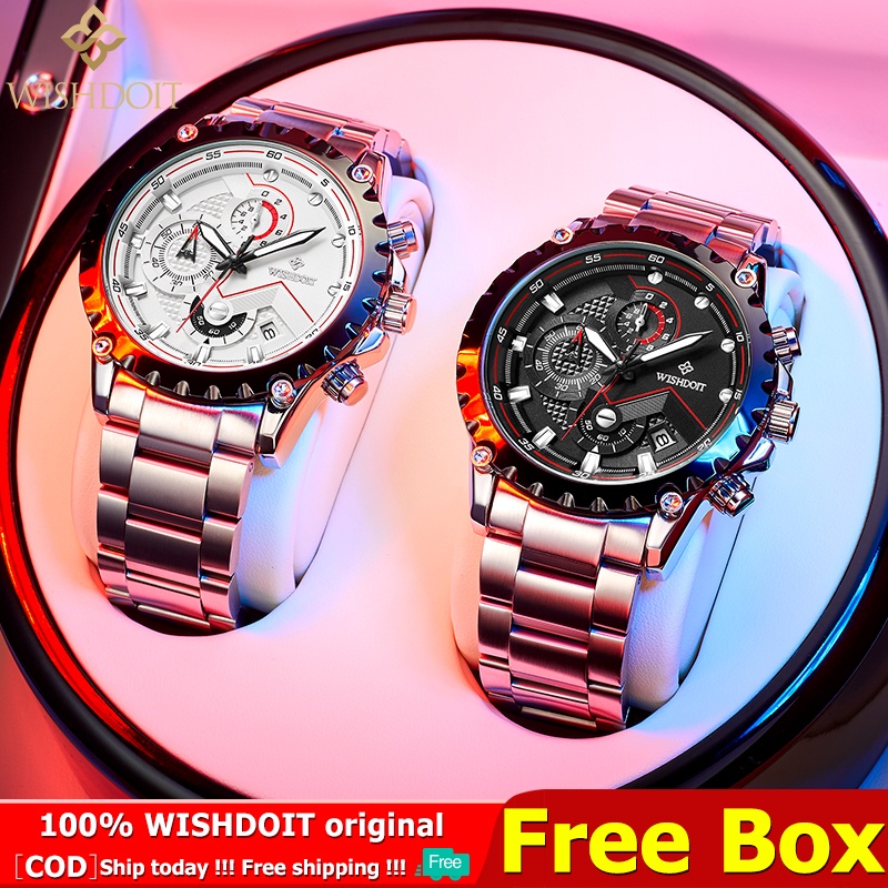 WISHDOIT Watch for Mens Original Sports Waterproof Chronograph ...