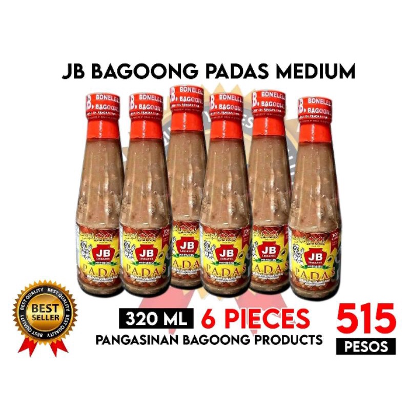 JB Premium Bagoong Padas Medium 320ML from Lingayen Pangasinan ( 6 BOTTLES ) | Shopee Philippines