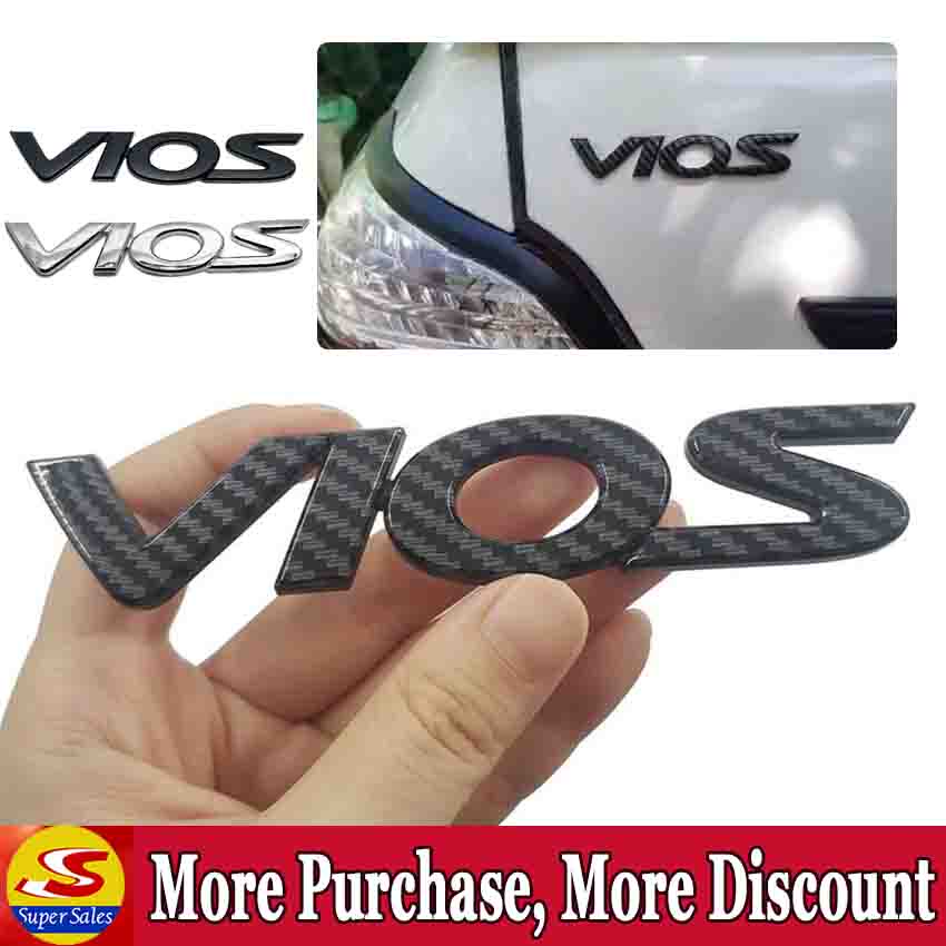 【CLEARANCE】Toyota VIOS Logo Plastic Chrome Rear Bumper Trunk English ...